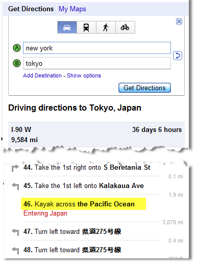Google Maps Has Sense Of Humor